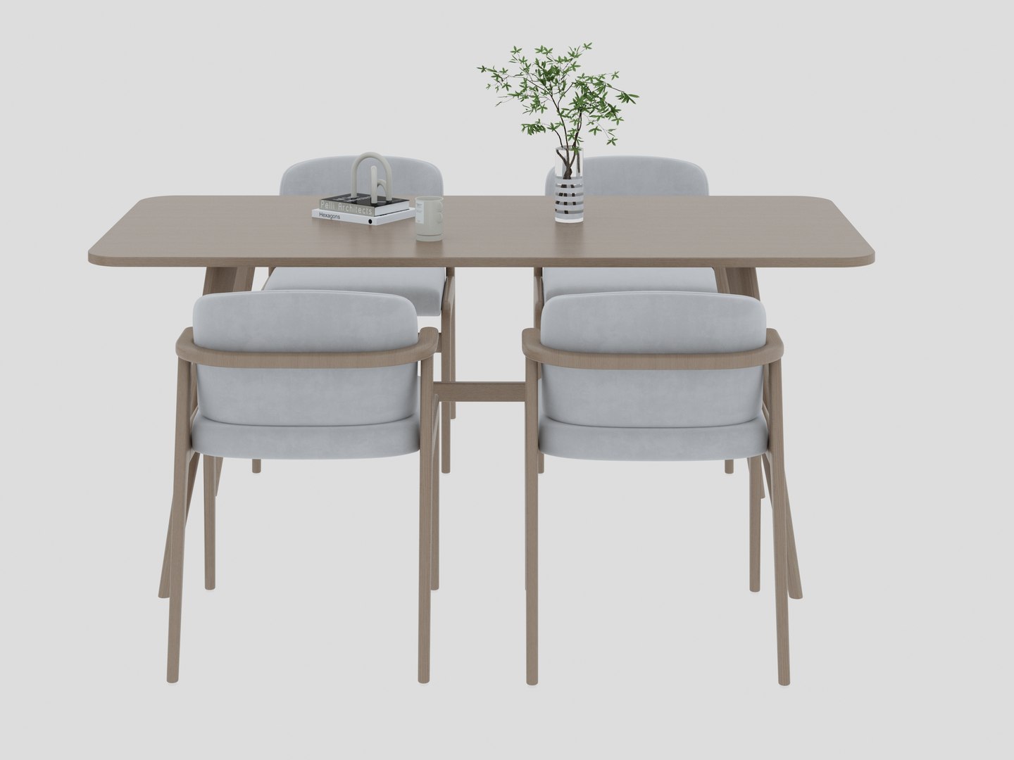 3D Realistic Modern Table And Chair Combination - TurboSquid 2196983