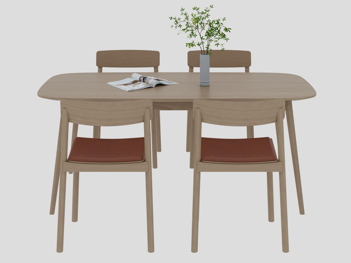 3D Realistic Modern Table And Chair Combination - TurboSquid 2196983