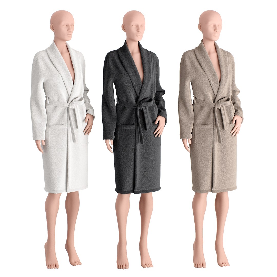 3D Bathrobe Mannequin Set 09 model - TurboSquid 2005479