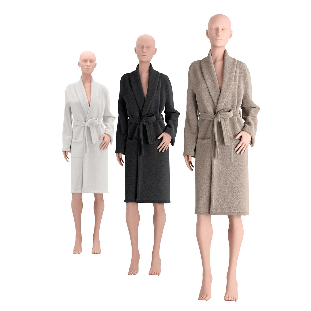 3D Bathrobe Mannequin Set 09 model - TurboSquid 2005479