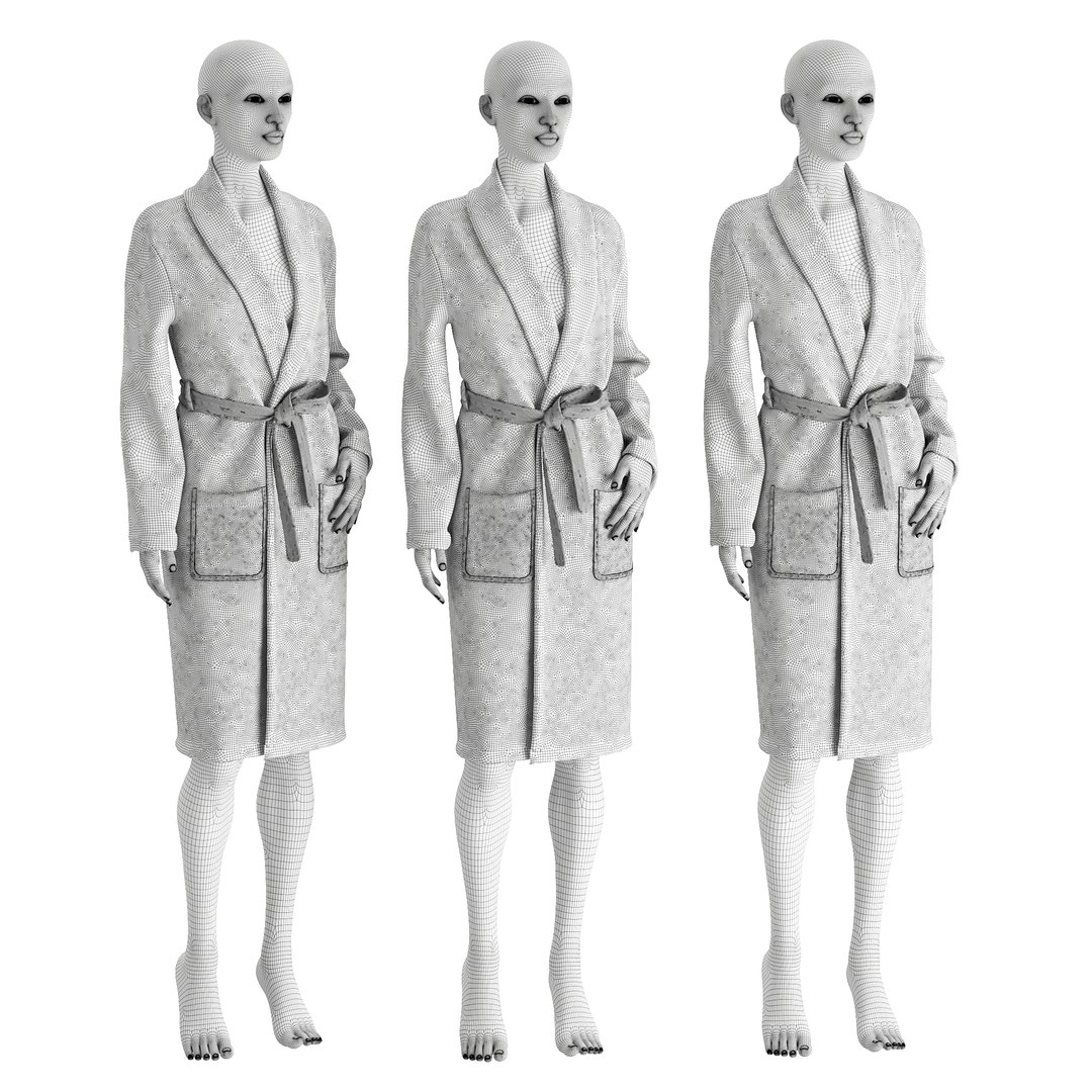 3D Bathrobe Mannequin Set 09 model - TurboSquid 2005479