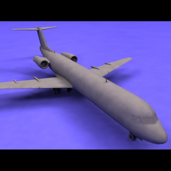 3d fokker 100 aircraft