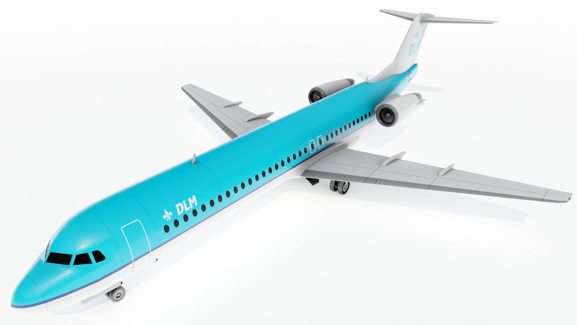 3d Fokker 100 Aircraft
