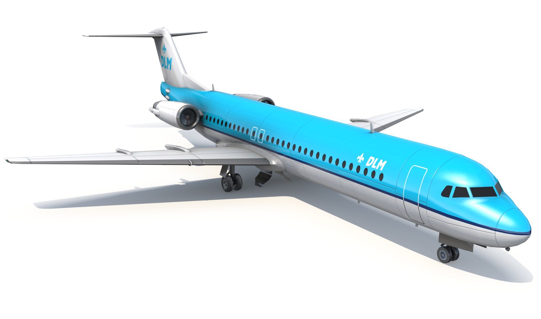 3d Fokker 100 Aircraft