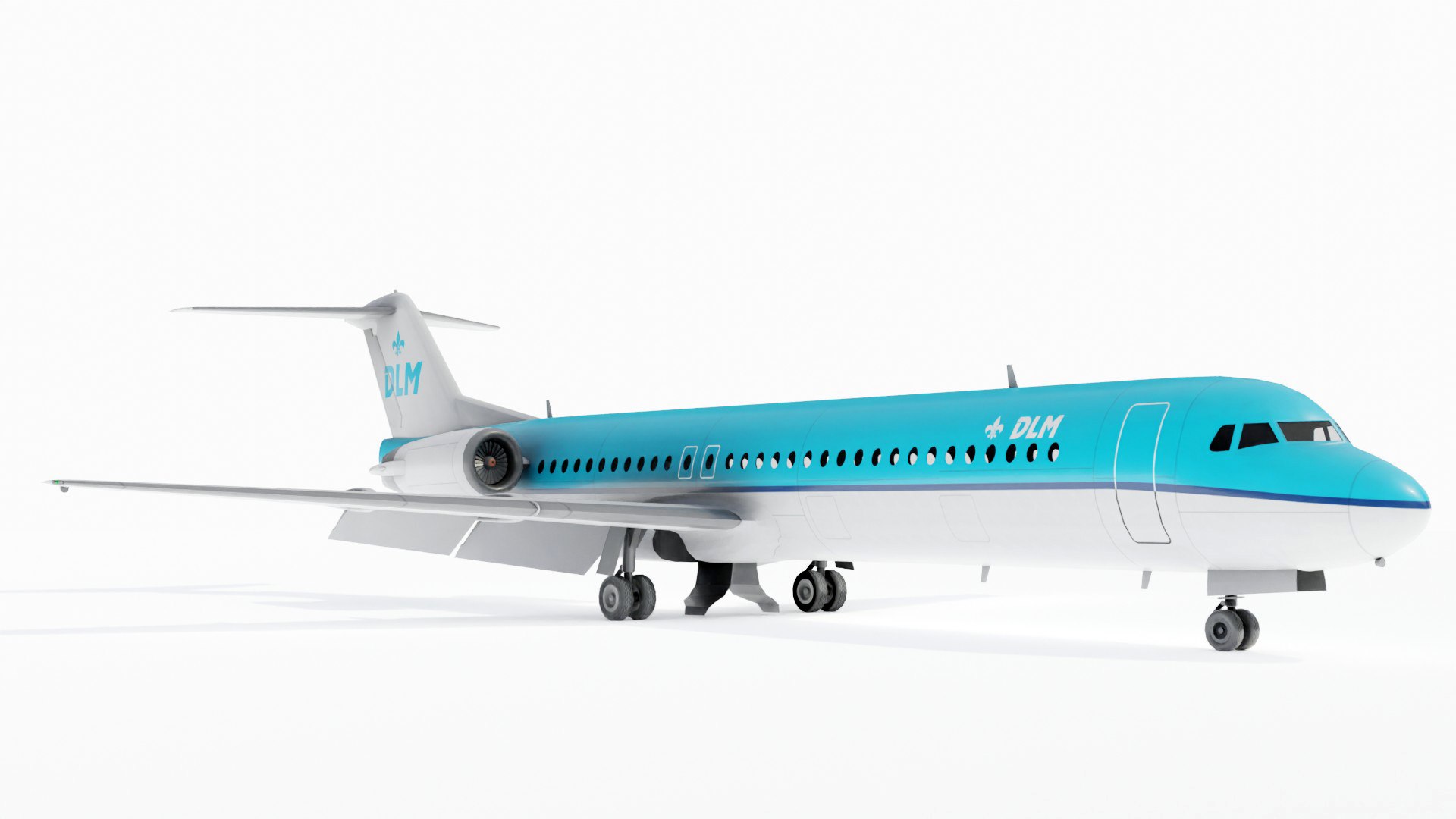 3d Fokker 100 Aircraft