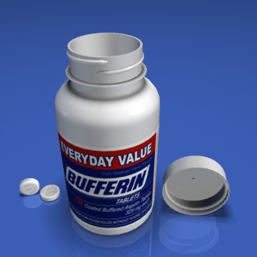 Asprin Bottle Pills 3d Model