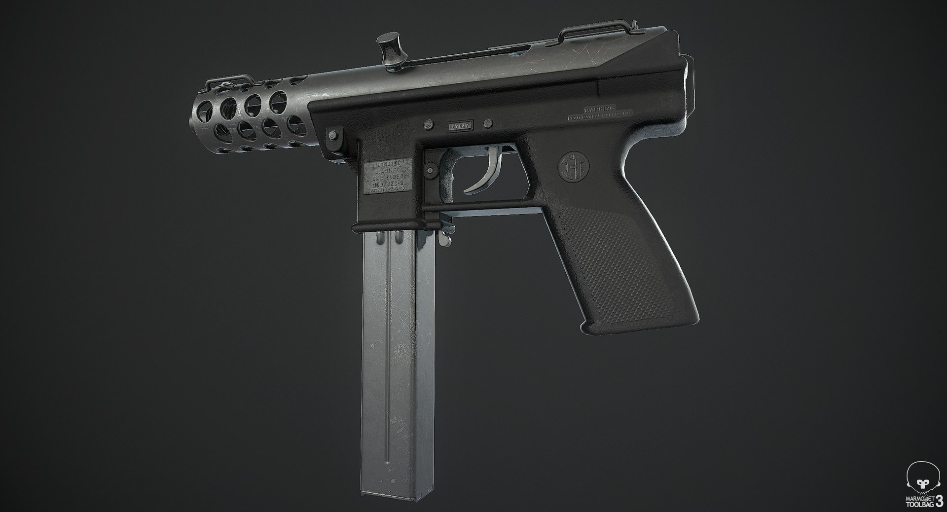 Tec-9 Pistol 3d Model