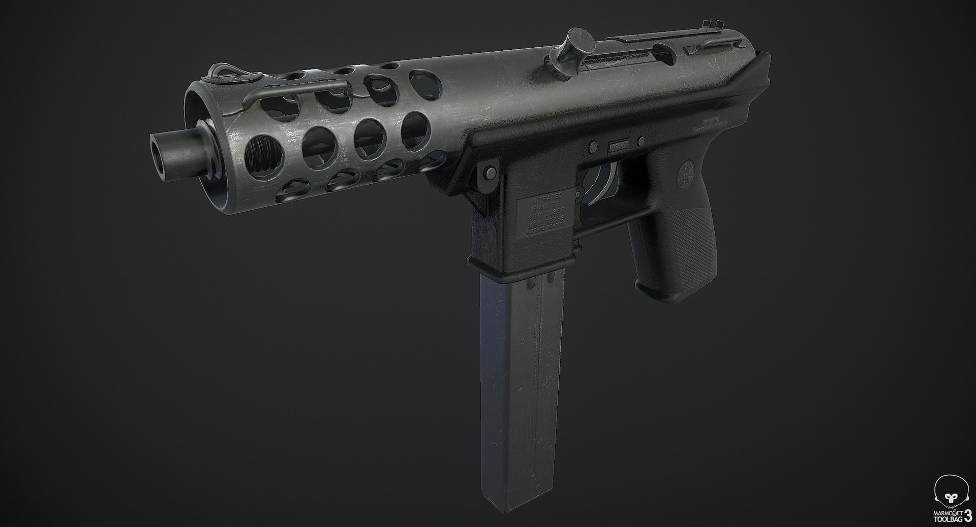 tec-9 pistol 3d model