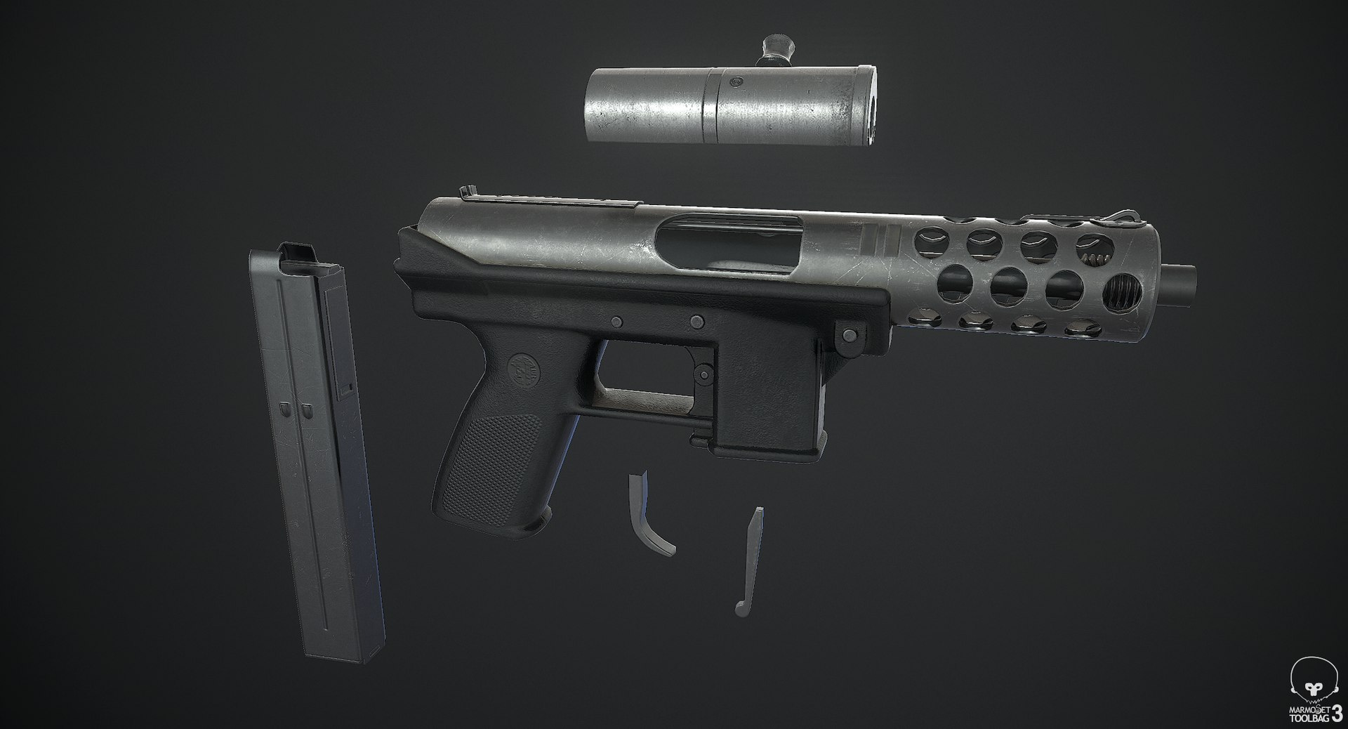 Tec-9 Pistol 3d Model