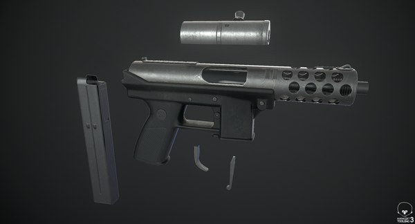 tec-9 pistol 3d model