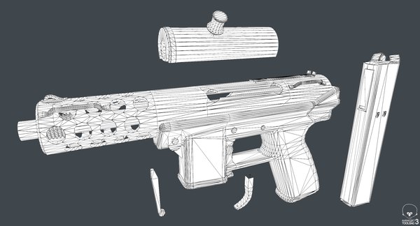 tec-9 pistol 3d model