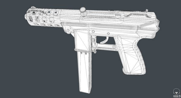 tec-9 pistol 3d model