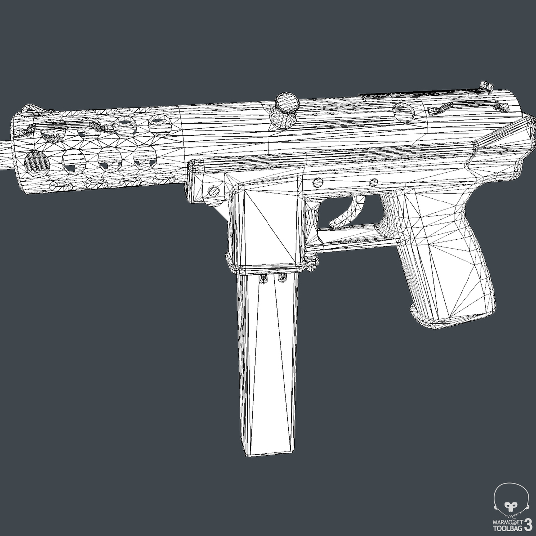 Tec-9 Pistol 3d Model