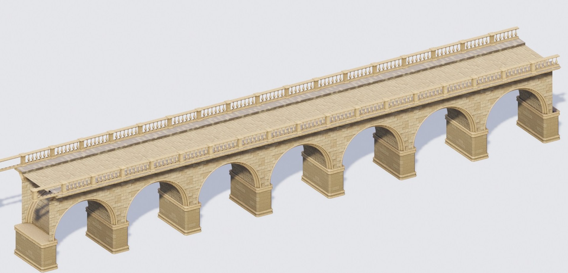 3D Arched Brick Medieval Bridge - TurboSquid 1644455