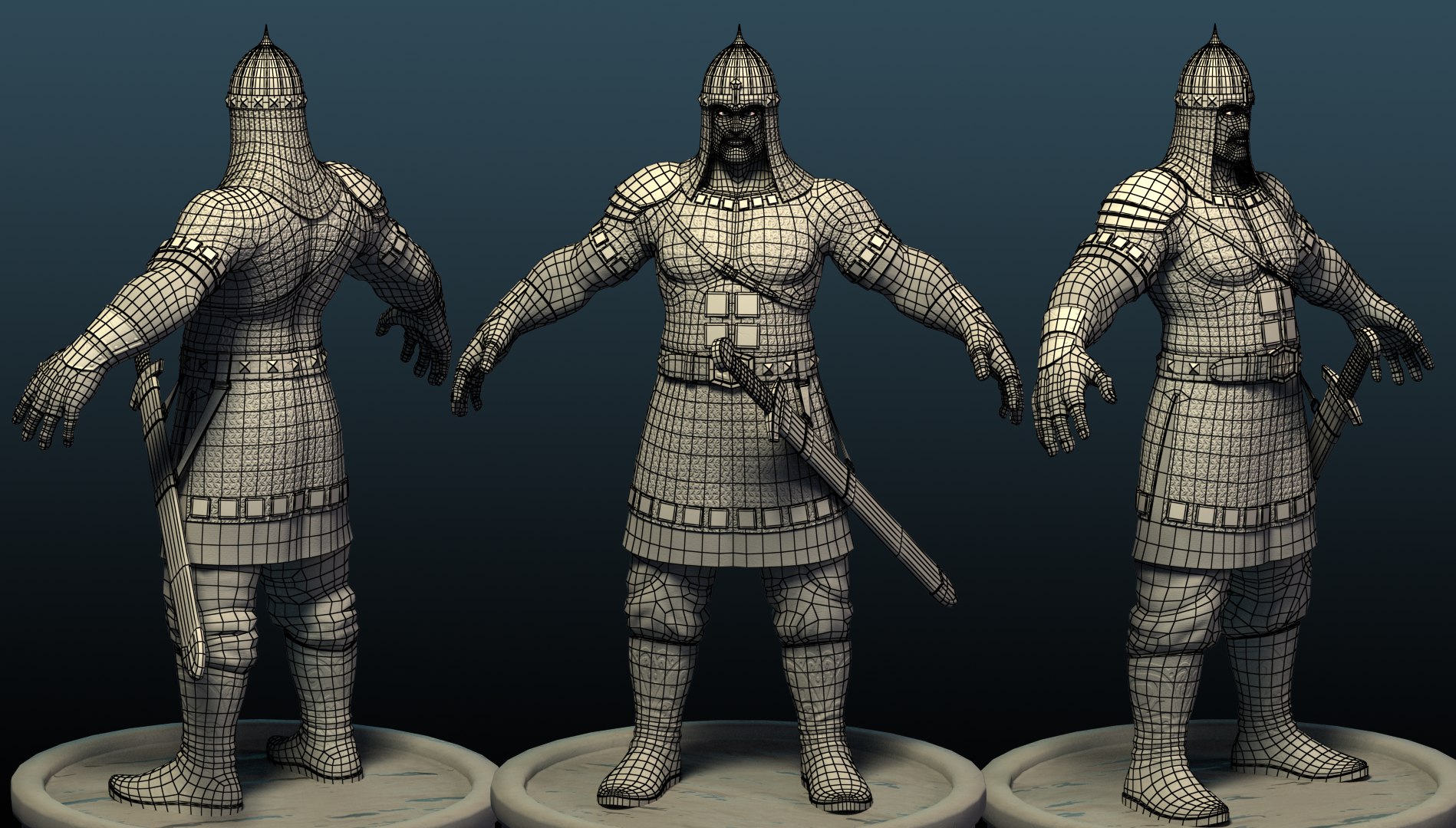 Armored Medieval Warrior Obj