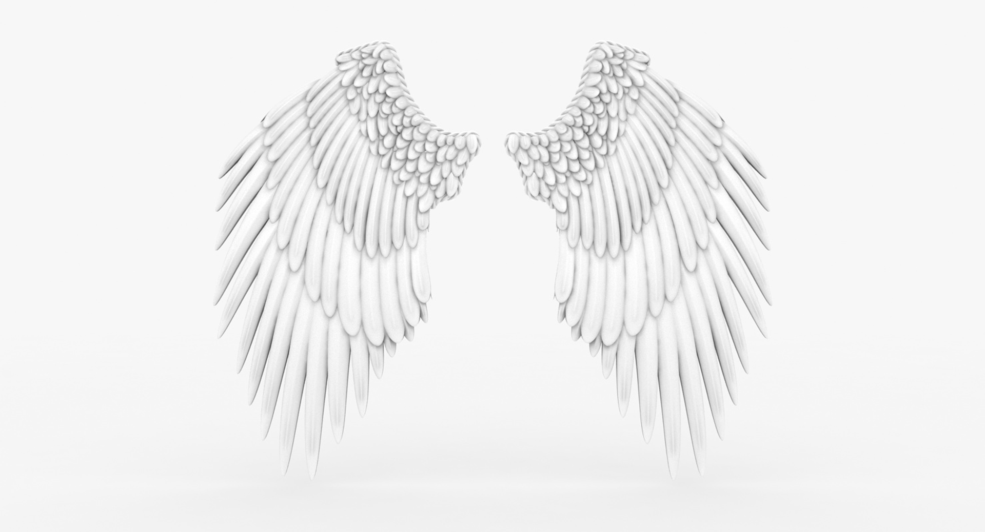 3d Model Realistic Angel Wings White