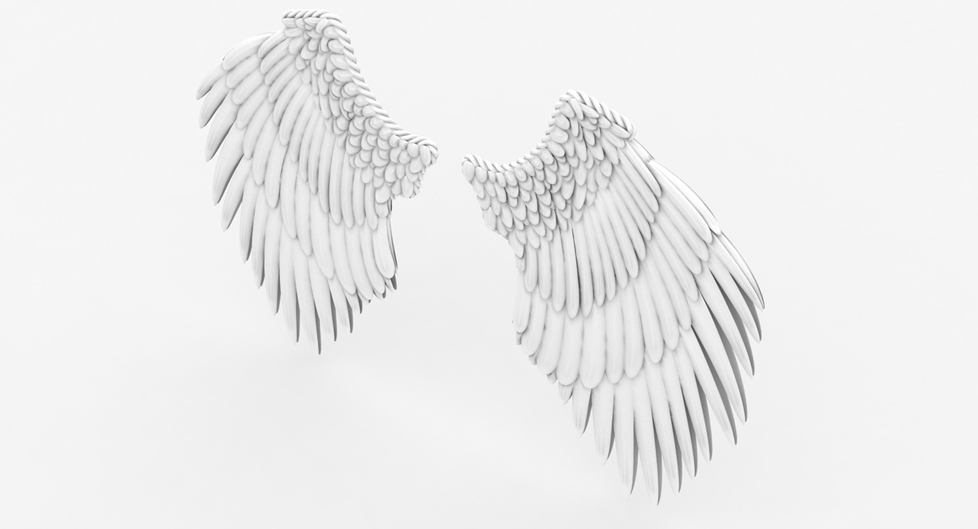 3d Model Realistic Angel Wings White