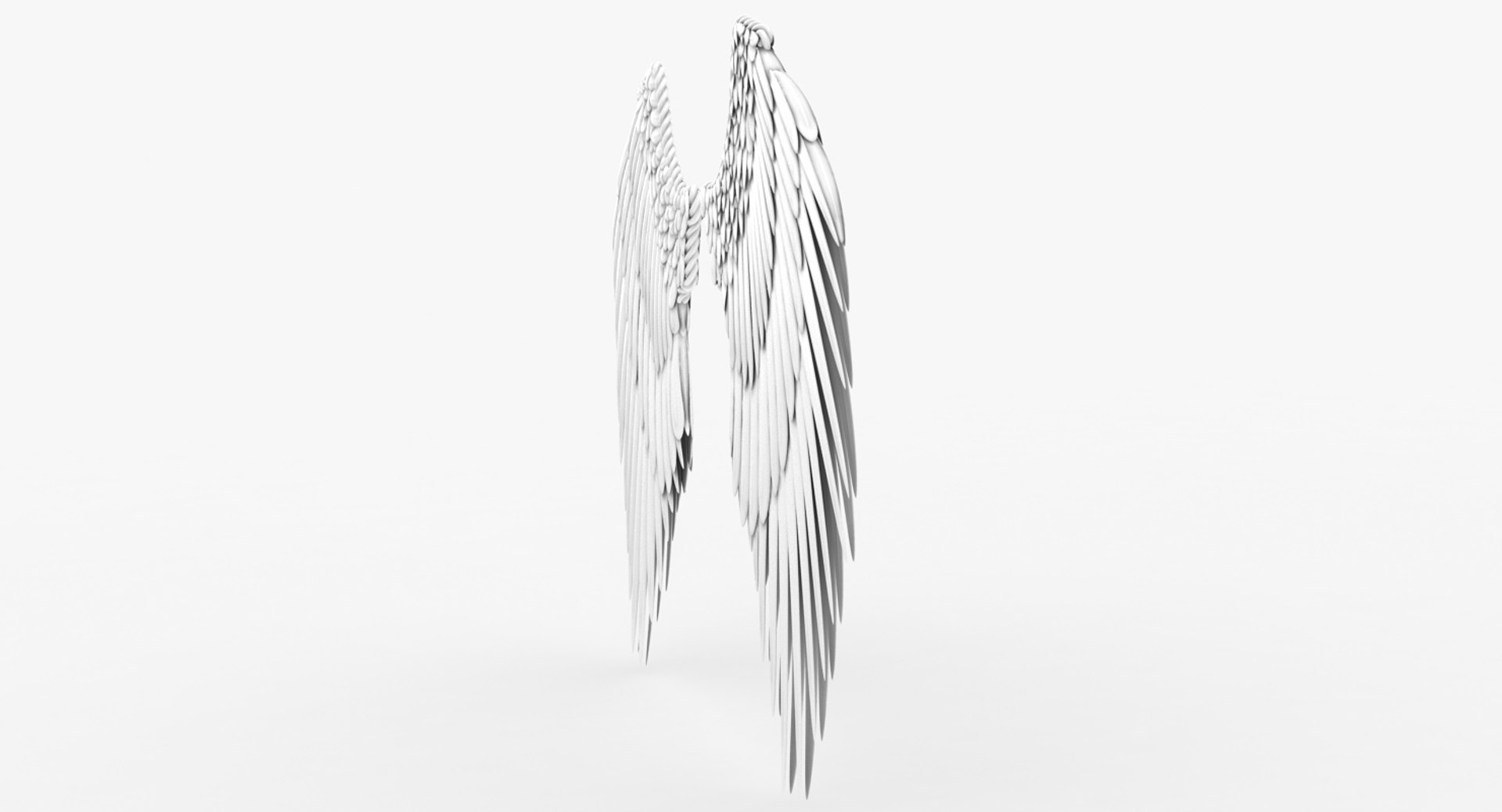 3d Model Realistic Angel Wings White