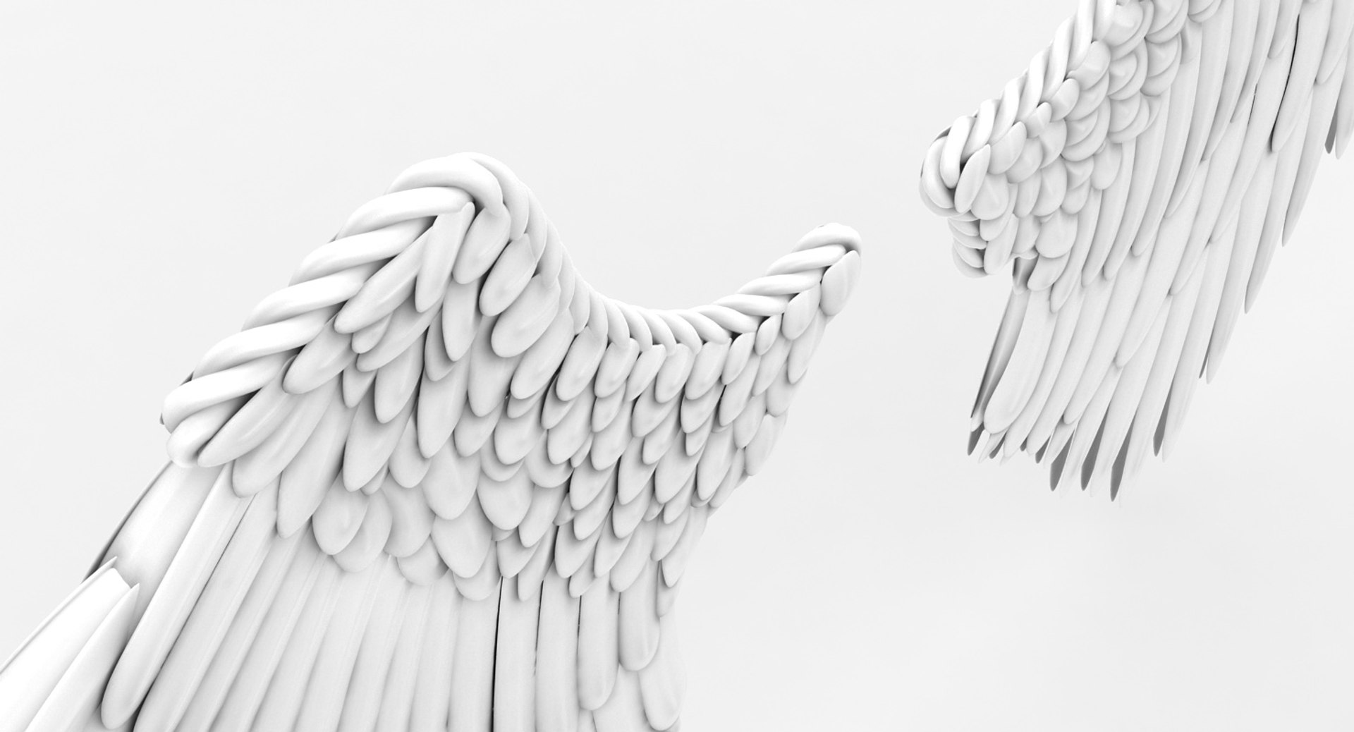 3d Model Realistic Angel Wings White