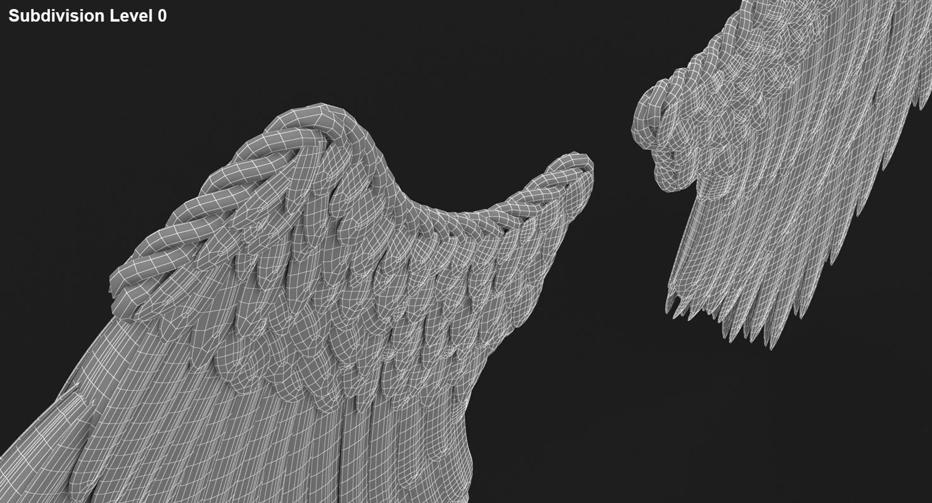 3d Model Realistic Angel Wings White