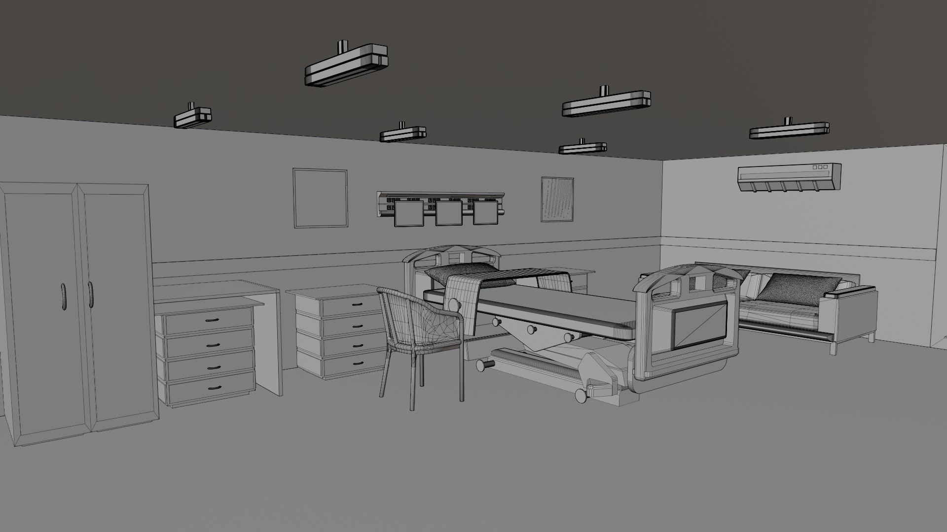 3D Hospital Room Interior - TurboSquid 2159567