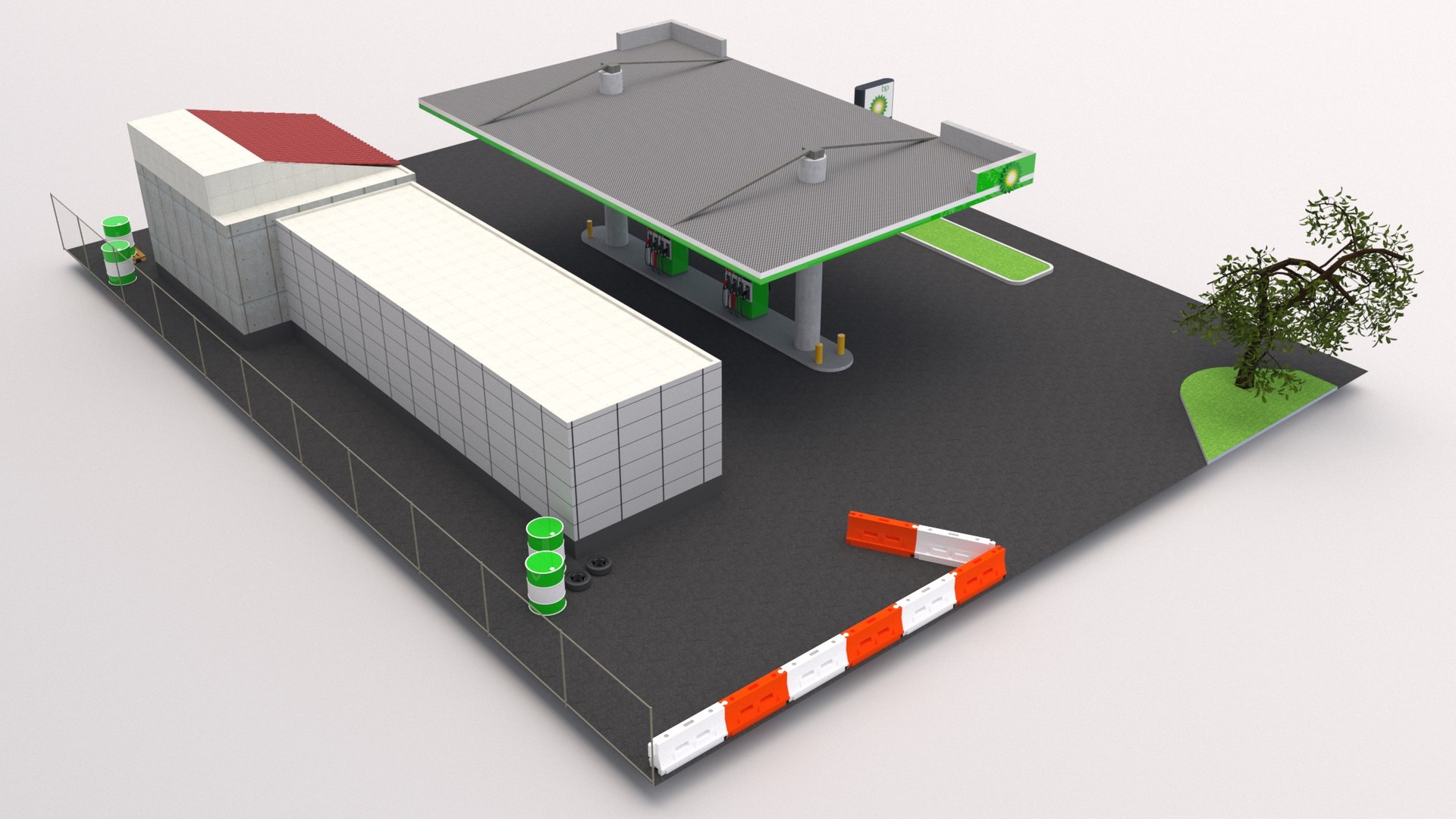 3D Bp Gas Station Model - TurboSquid 1545881