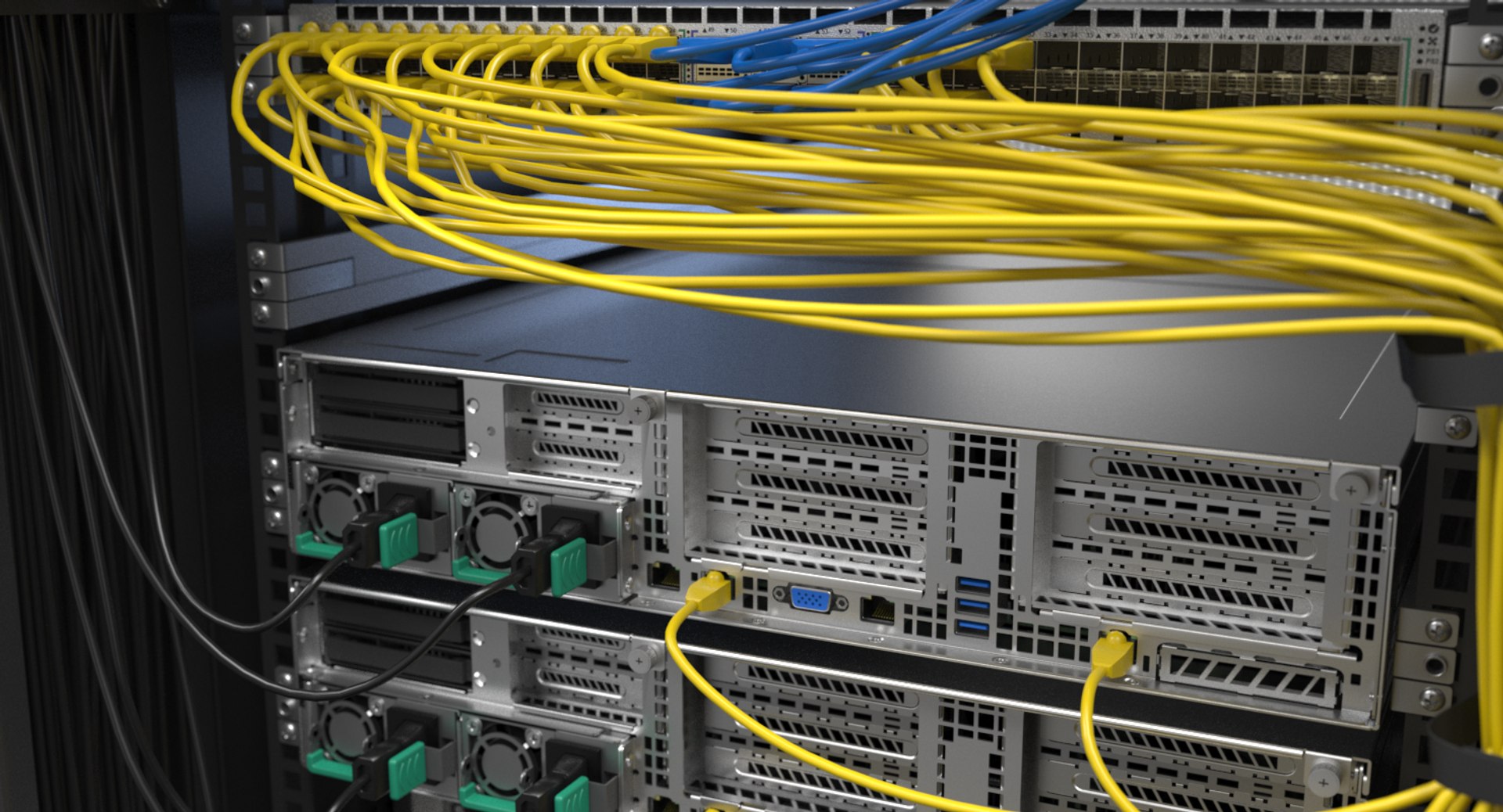 Populated Server Rack 3D Model - TurboSquid 1372596