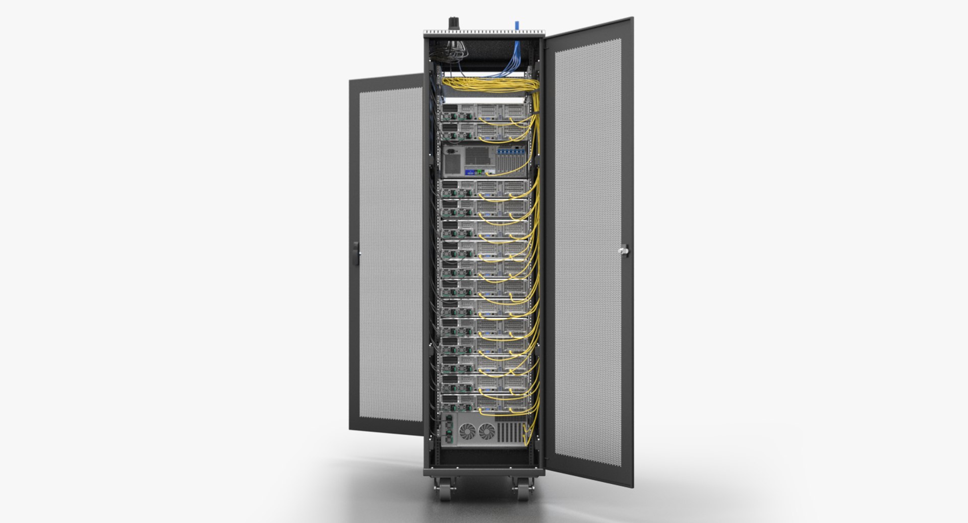 Populated Server Rack 3D Model - TurboSquid 1372596