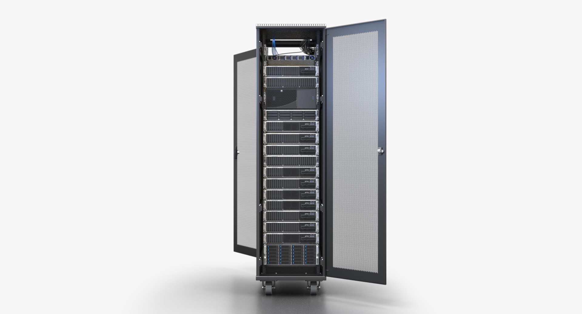 Populated Server Rack 3D Model - TurboSquid 1372596