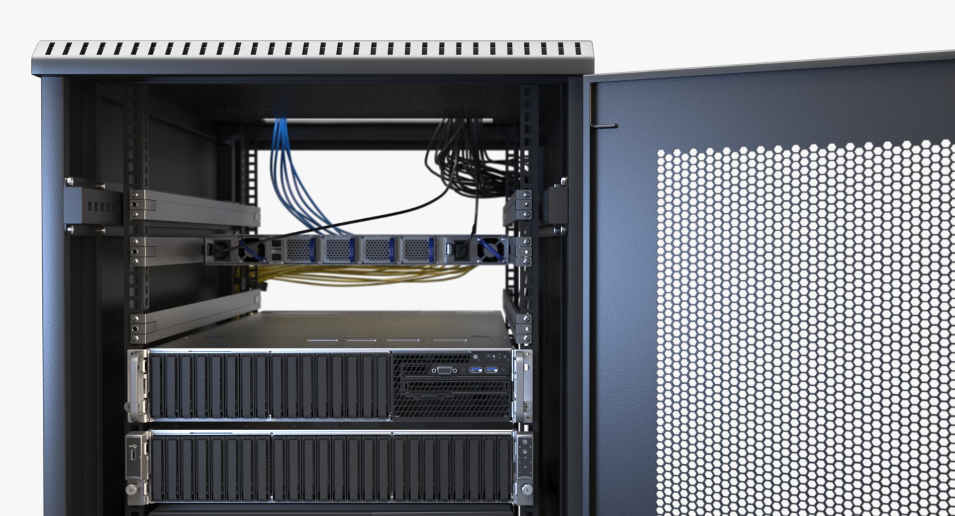 Populated Server Rack 3D Model - TurboSquid 1372596