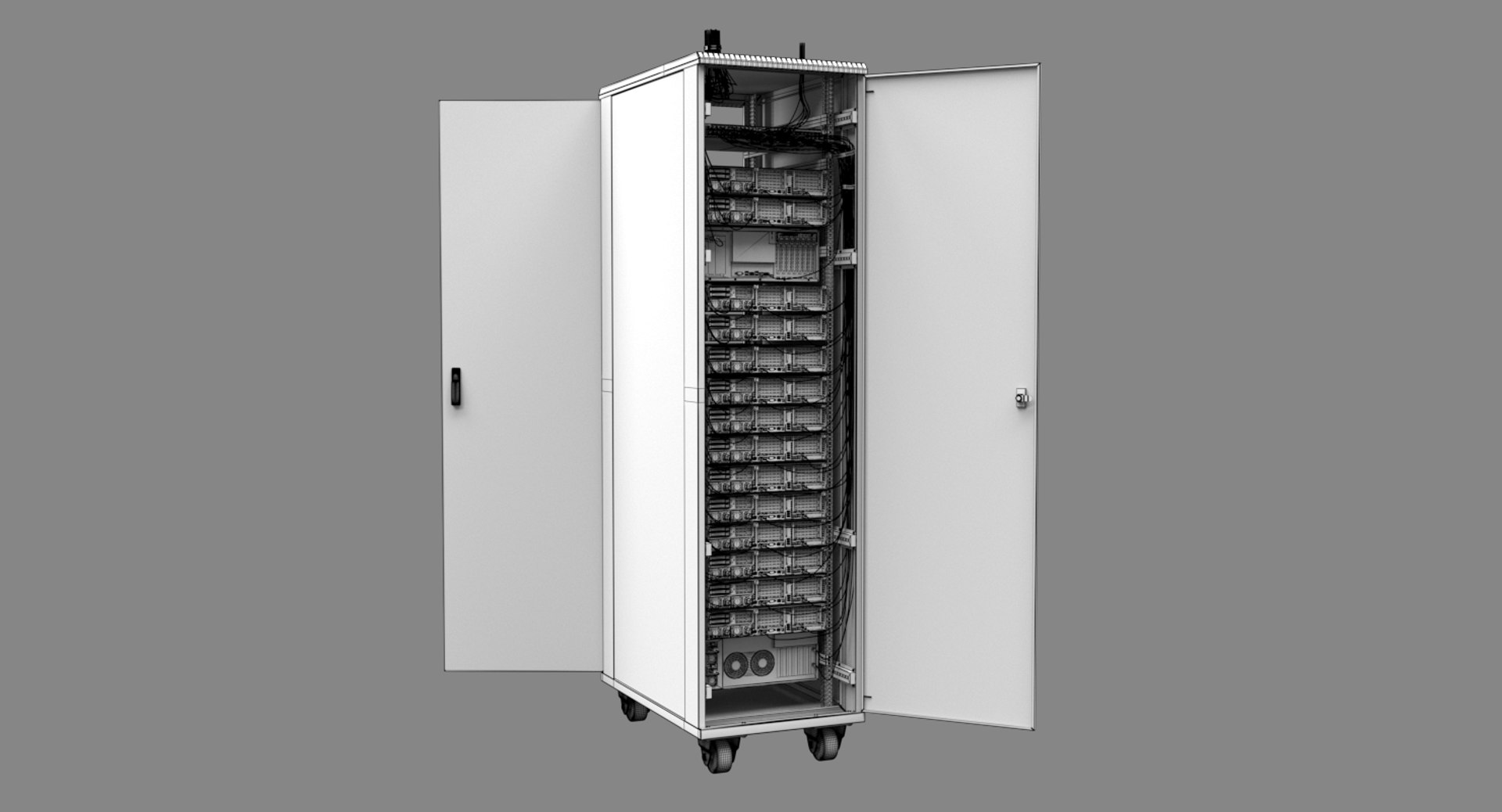 Populated Server Rack 3D Model - TurboSquid 1372596
