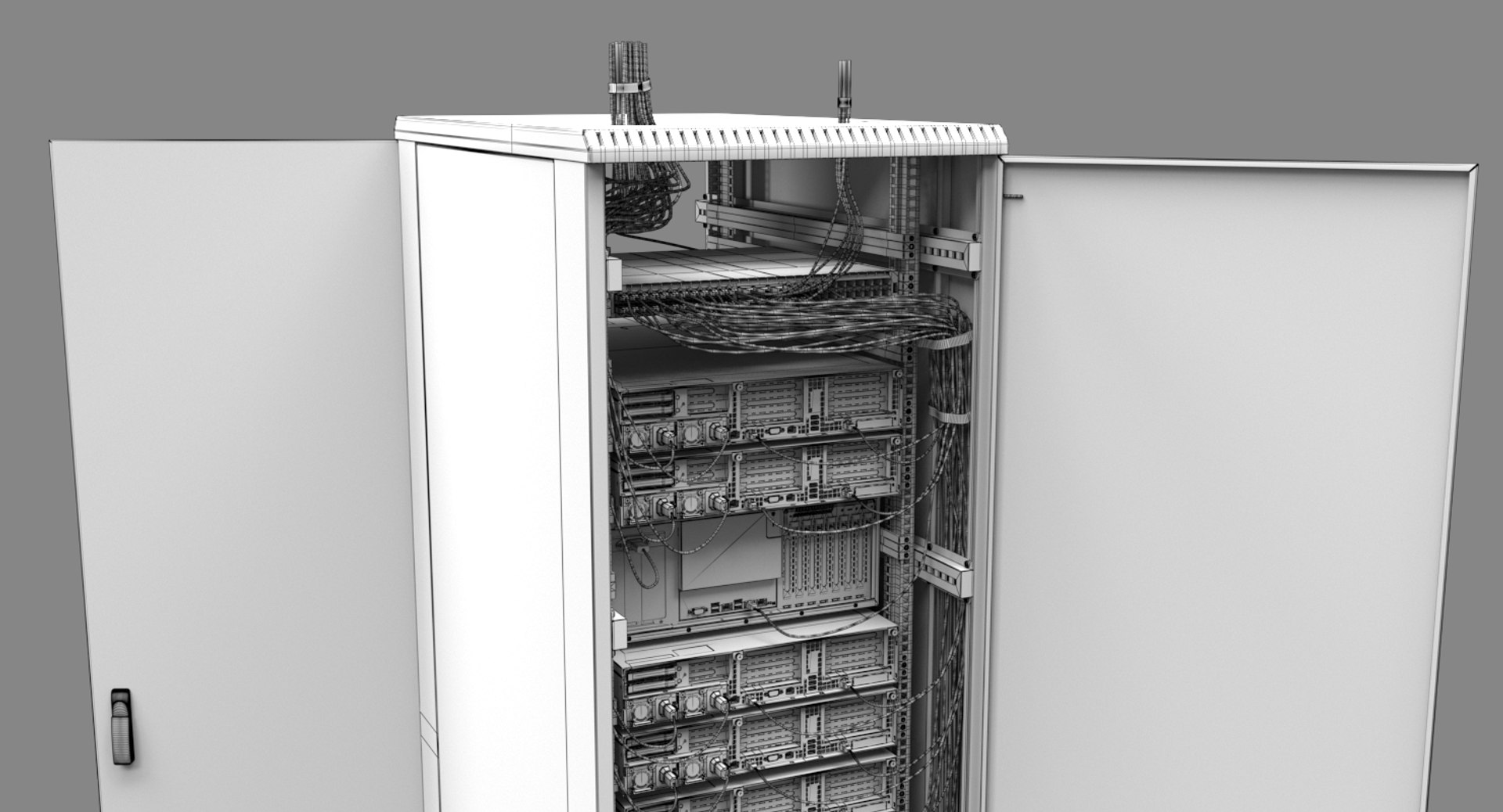 Populated Server Rack 3D Model - TurboSquid 1372596