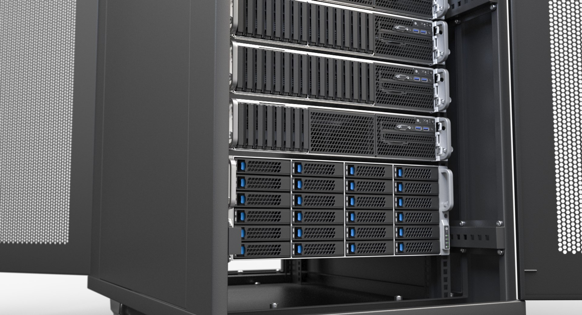 Populated Server Rack 3D Model - TurboSquid 1372596