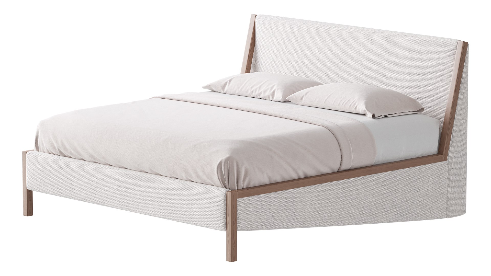 3D MALENA WHITE BOUCLE KING BED Model - TurboSquid 2248173