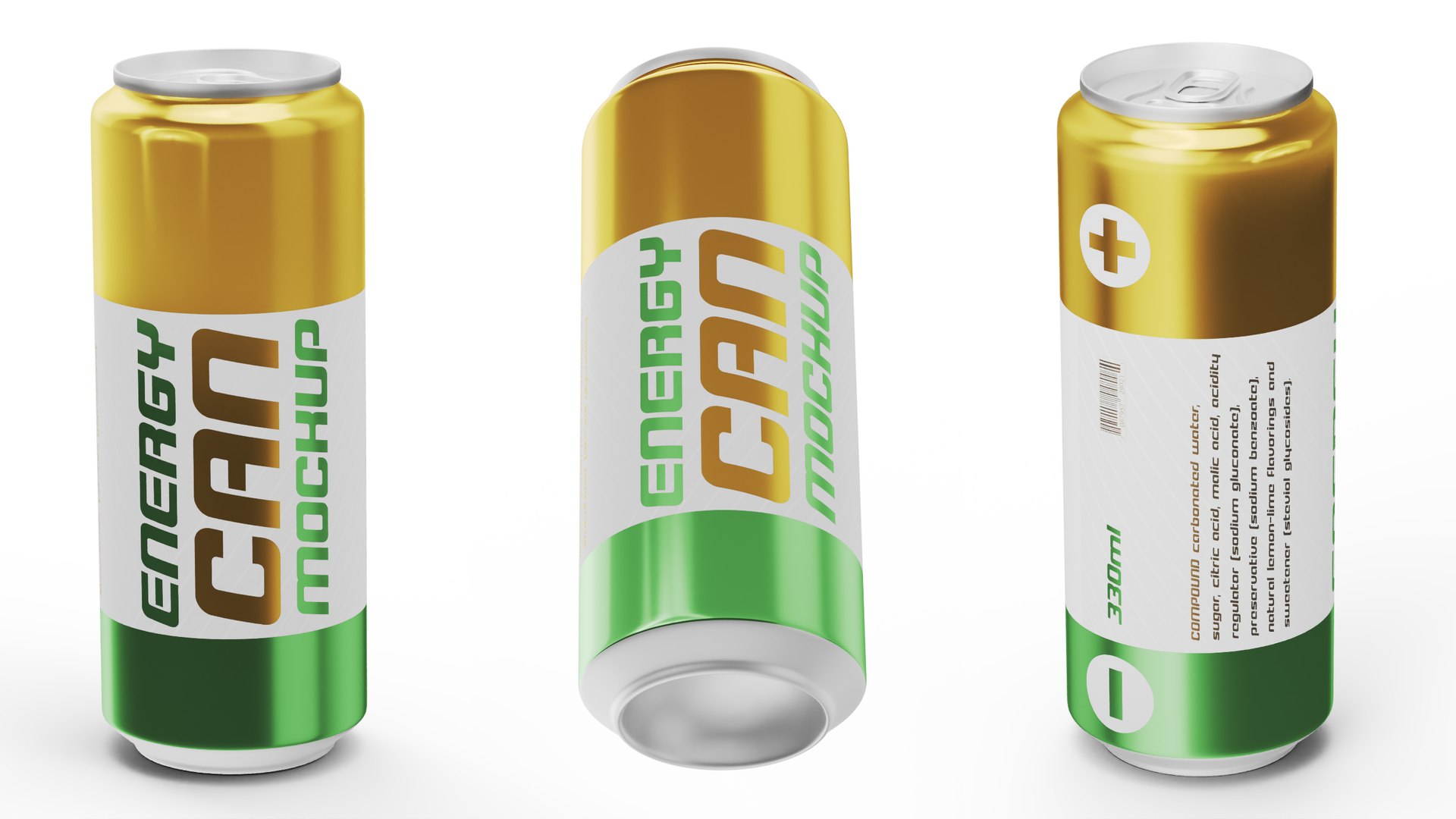 Energy Can Mockup 330ml Slim 3D Model - TurboSquid 2056167