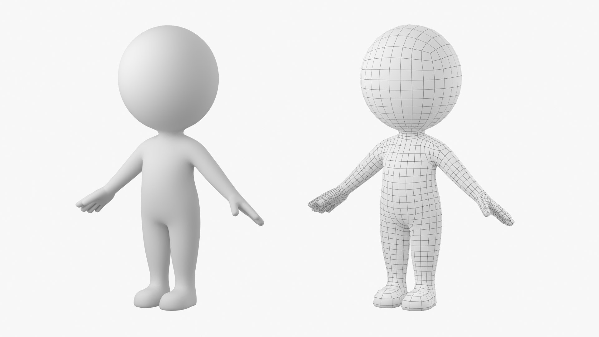 Cute Stylized Stickman in A-Pose Rigged3D模型 - TurboSquid 1907368