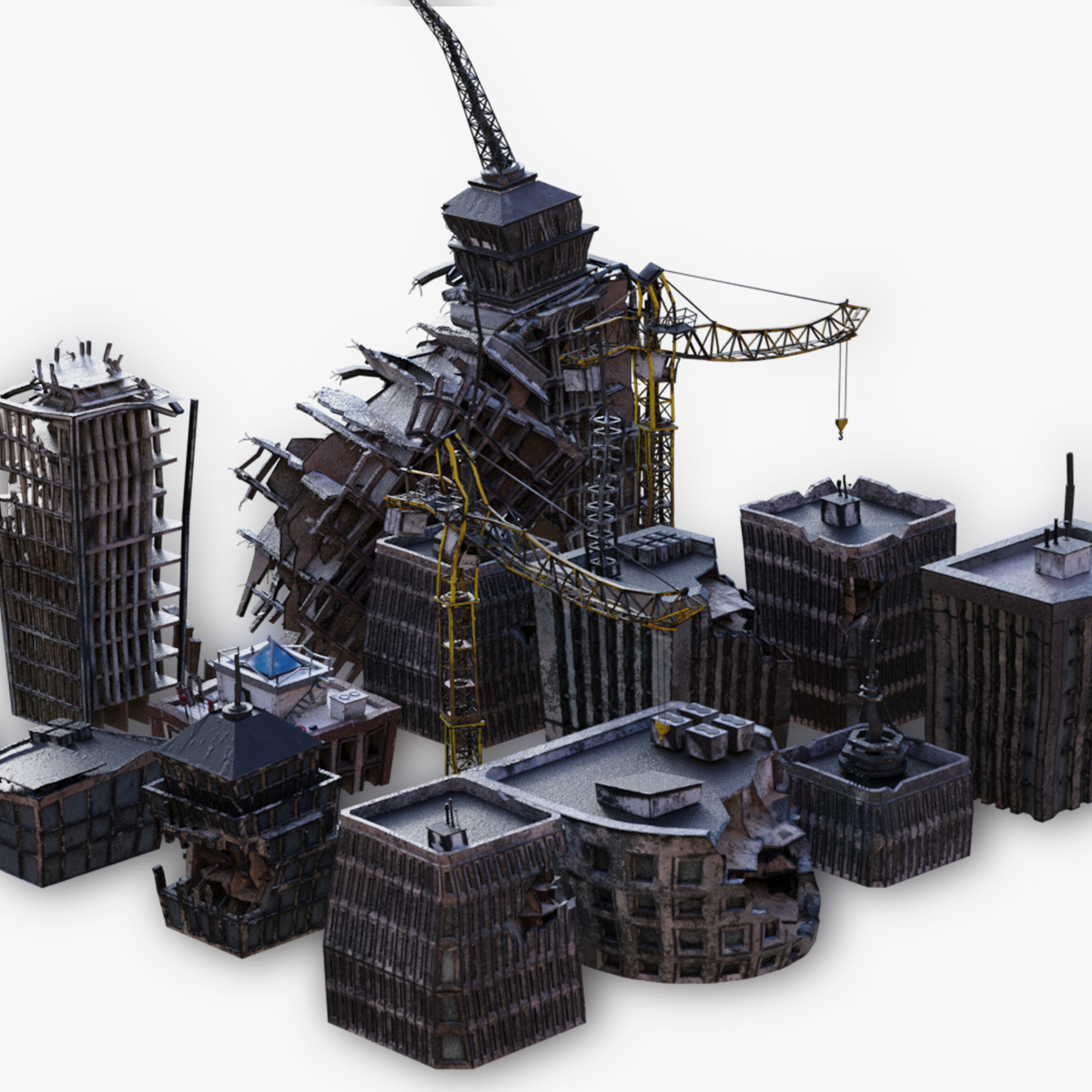 3D model Apocalyptic Building Pack - TurboSquid 1805460