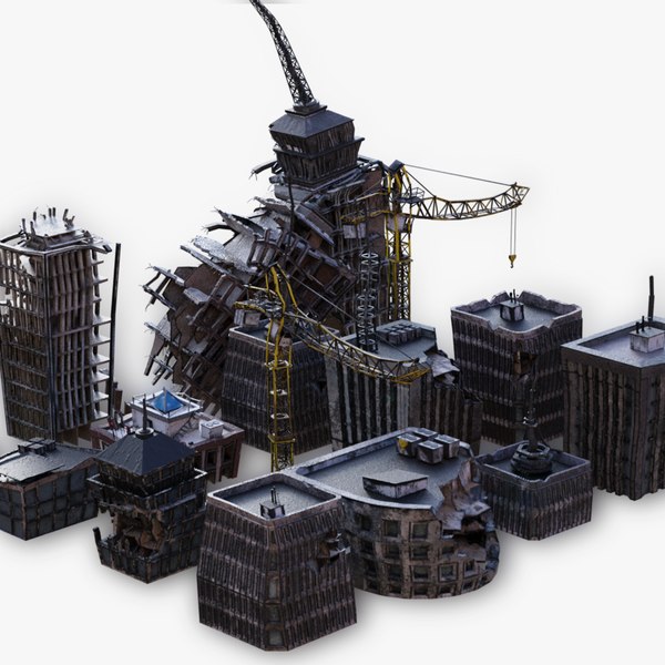 3D Apocalyptic Collapsed Towers - TurboSquid 1804246