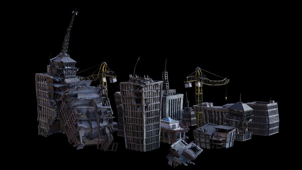3D model Apocalyptic Building Pack - TurboSquid 1805460