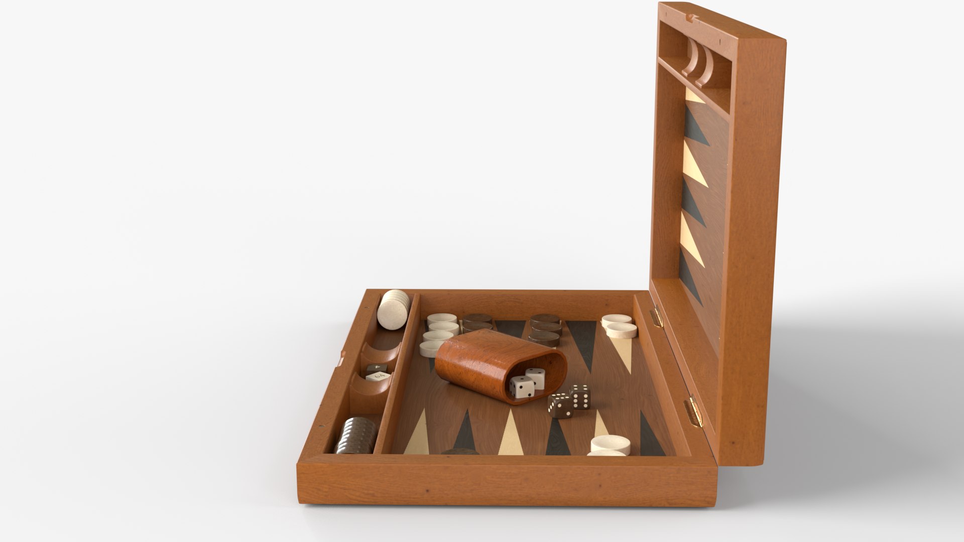 3D Wooden Folding Backgammon Board Game Set - TurboSquid 2193789