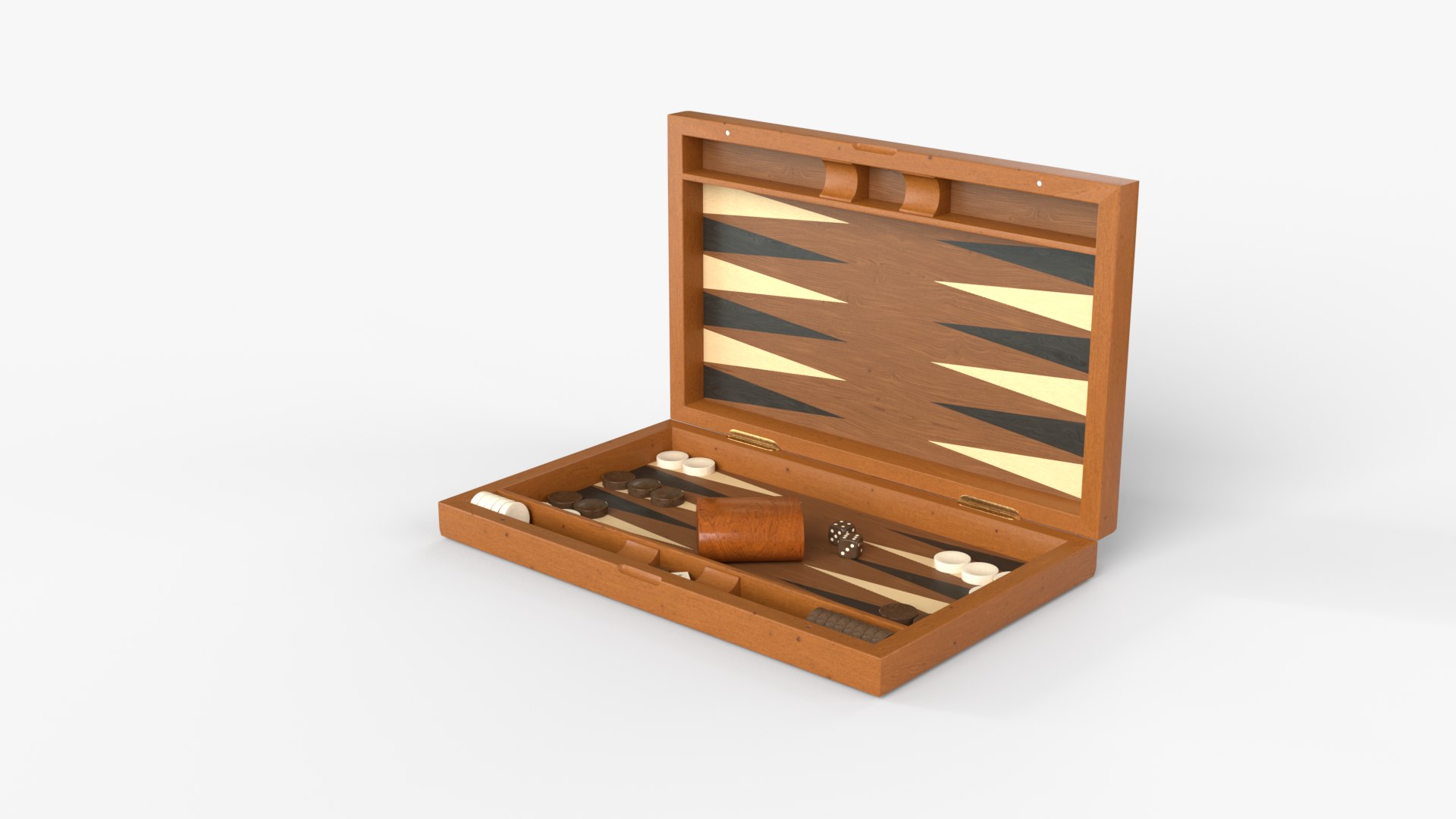 3D Wooden Folding Backgammon Board Game Set - TurboSquid 2193789