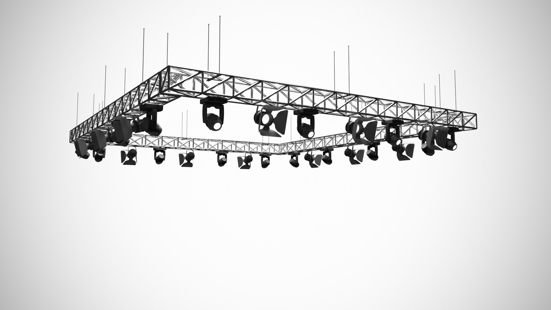3D Low Poly Light Truss - TurboSquid 2027768