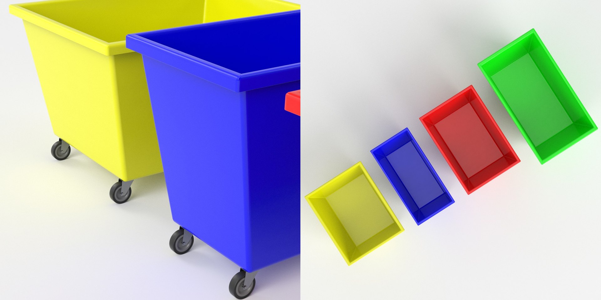 Wheeled Plastic Containers 3D Model - TurboSquid 1748188