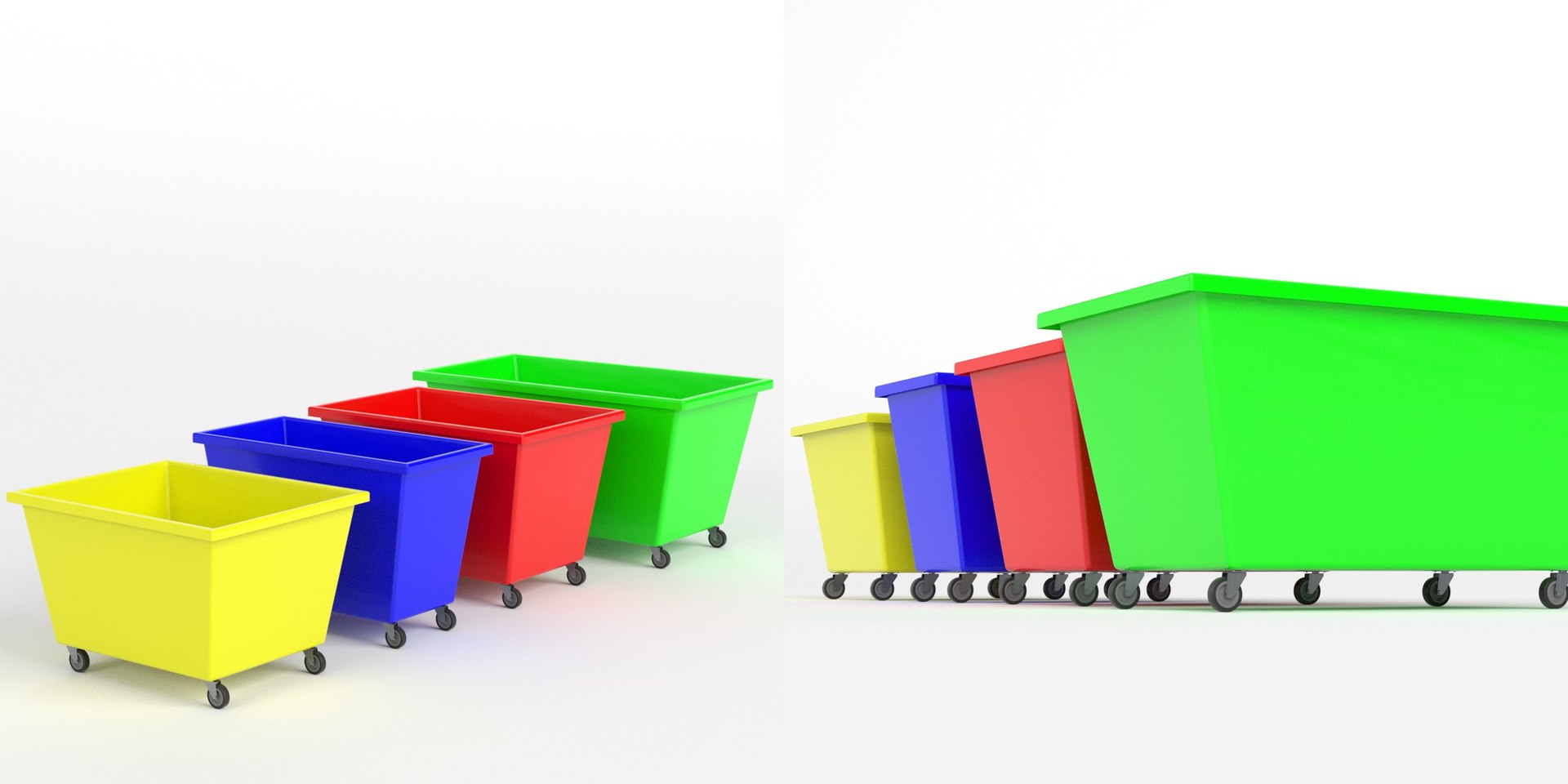 Wheeled Plastic Containers 3D Model - TurboSquid 1748188