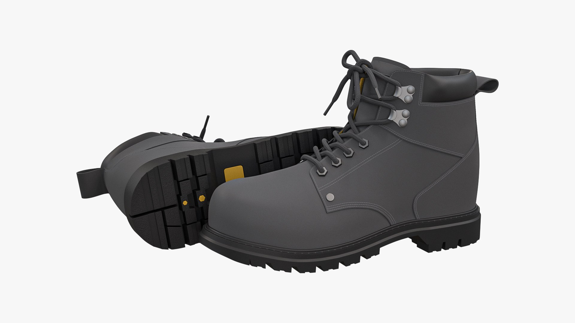 3D Steel Toe Work Boots Model - TurboSquid 1707817