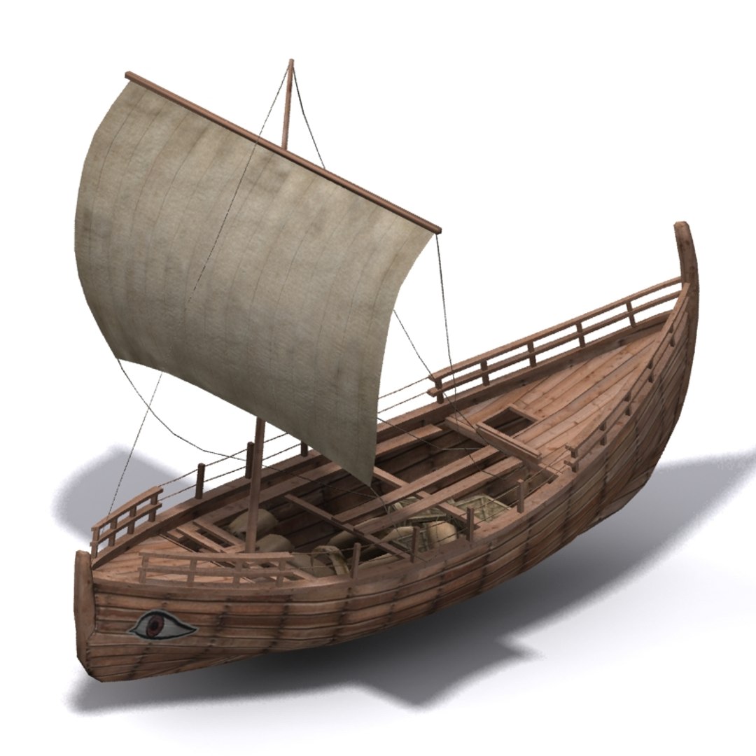 3d Greek Ancient Trade Ship Model