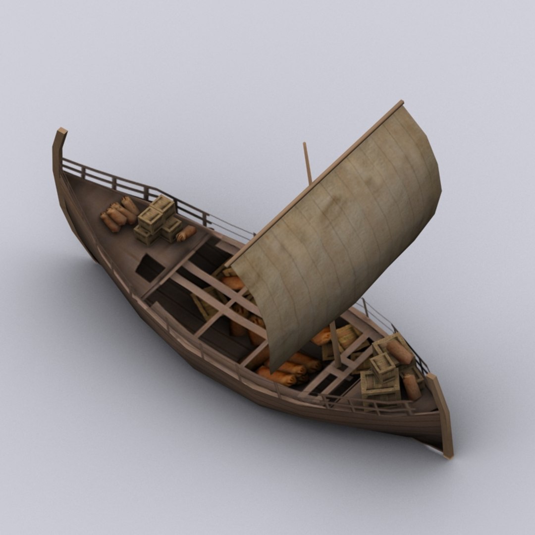 3d Greek Ancient Trade Ship Model