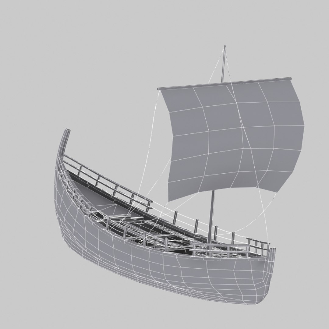 3d Greek Ancient Trade Ship Model