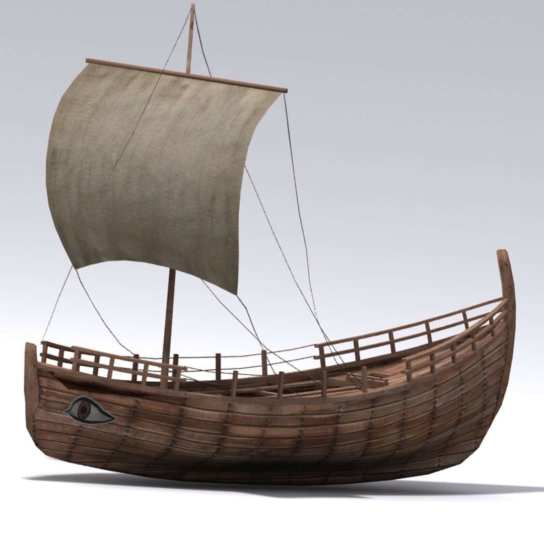 3d Greek Ancient Trade Ship Model