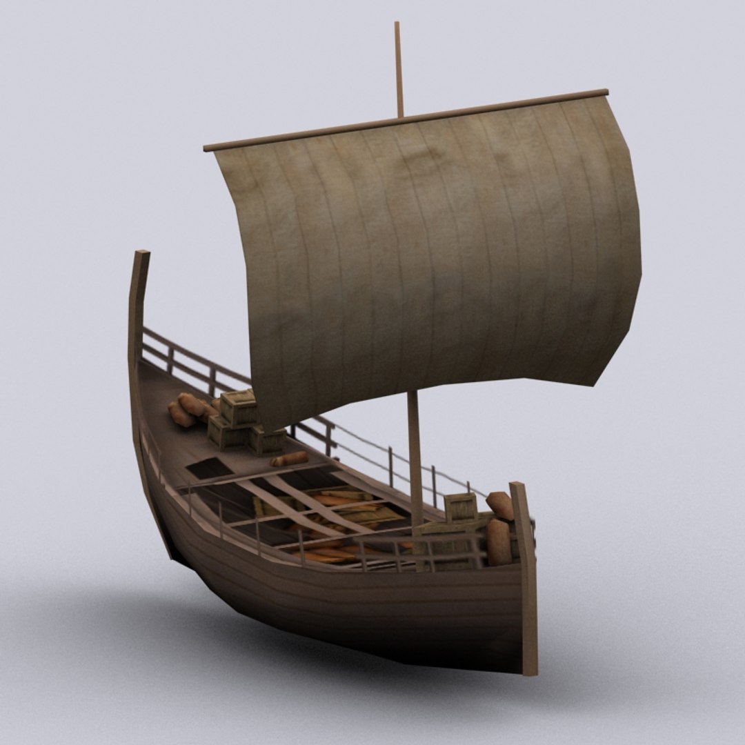 3d Greek Ancient Trade Ship Model